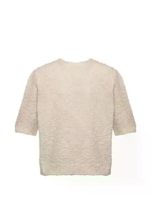 Avant Toi Bouclé-knit Short-sleeve Sweatshirt