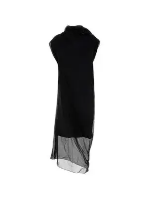 Carven Sheer-overlay Draped Midi Dress