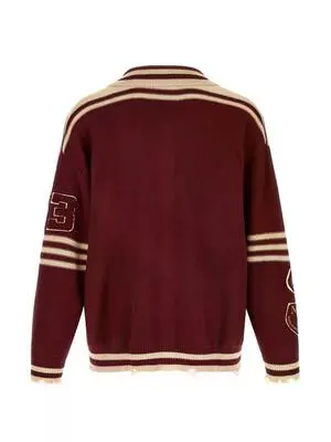 FOUND Fin Varsity Patch Cardigan - Red