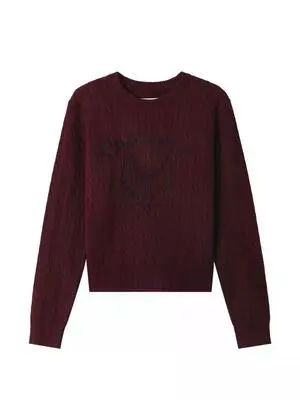 CHOCOOLATE Cable-knit Embroidered Sweater - Red