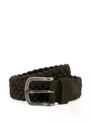 Boggi Milano Belt In Woven Suede Leather - Brown
