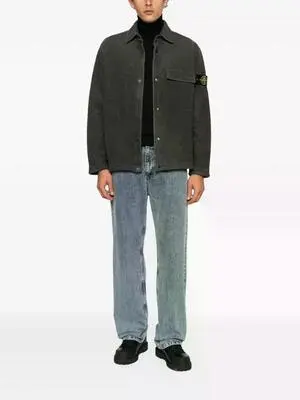 Stone Island Logo-patch Shirt Jacket - Grey