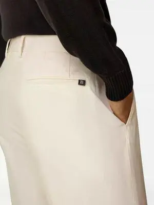 Boggi Milano Trousers In Stretch Cotton - Neutrals