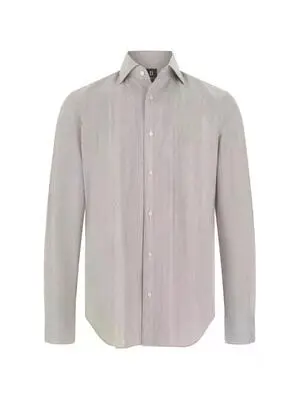 Boggi Milano Shirt In Striped Cotton Regular Fit - White
