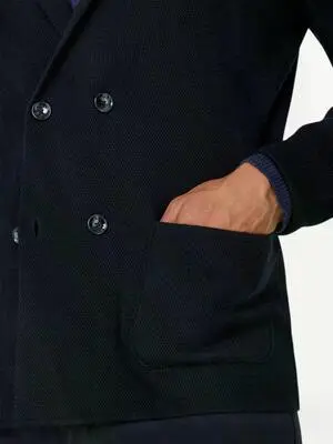Boggi Milano Double-breasted Blazer In Extrafine Merino Wool