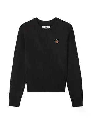 CHOCOOLATE Cable-knit Logo-patch Sweater - Black
