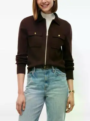Tommy Hilfiger Zip-up Pocket-detail Cardigan - Brown