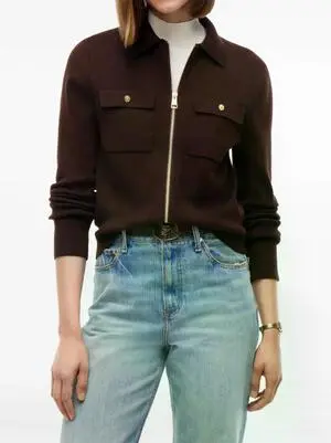 Tommy Hilfiger Zip-up Pocket-detail Cardigan - Brown