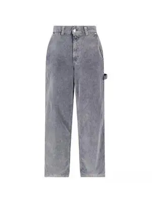 HAIKURE Sibilla Velvet Pier Hammer-loop Straight Trousers