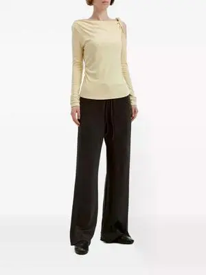 B+AB Asymmetric-neck Ruched Top