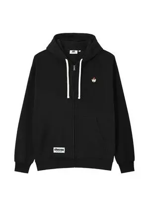 CHOCOOLATE Embroidered Zip-up Hoodie - Black