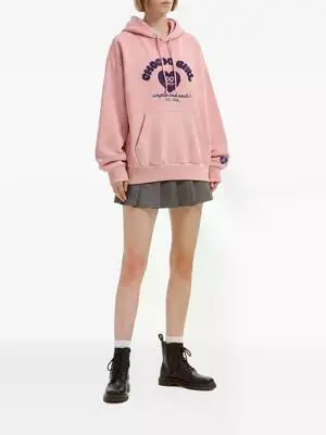 CHOCOOLATE Logo-print Heart-motif Hoodie - Pink