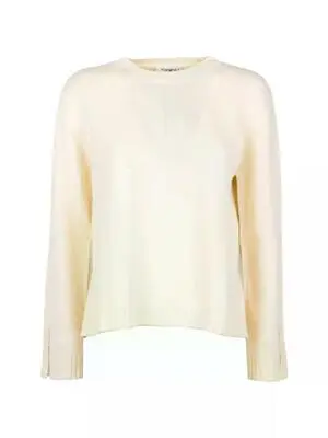 KANGRA Slit-cuff Crew-neck Sweater - Neutrals