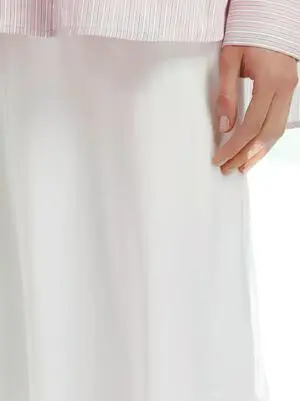 B+AB Lace-trim Asymmetric Midi Skirt