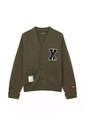 Izzue Logo-patch V-neck Cardigan - Green