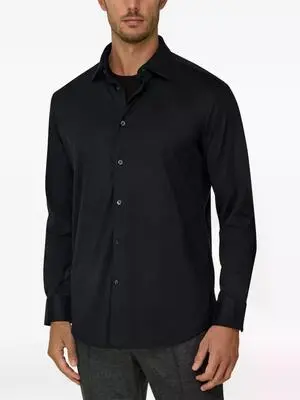 Boggi Milano Polo Shirt In Cotton And Silk Regular-fit - Black