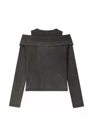 MUSIUM DIV. Off-shoulder Zip-up Layered Top