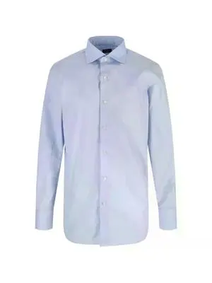 FINAMORE 1925 Spread-collar Long-sleeve Shirt - Blue