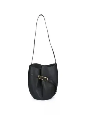 LIFFNER Belted Buckle-detail Pebbled Bucket Bag