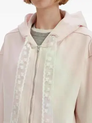 TOUT A COUP Lace-trim Zip-up Hoodie
