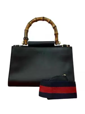 Gucci 2000-2015 Mini Nappa Bamboo Web Nymphaea Top Handle Bag Satchel