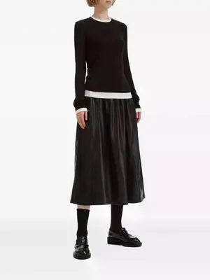 TOUT A COUP Layered-effect Ruched-side Top