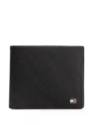 Tommy Hilfiger Perforated Logo-plaque Wallet - Black