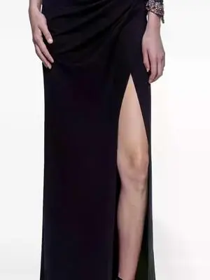GEMY MAALOUF Draped Side-slit Skirt