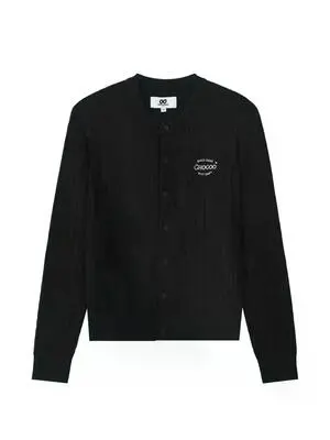 CHOCOOLATE Cable-knit Logo-embroidered Cardigan - Black