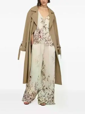 SEMICOUTURE Angeline Floral-print Palazzo Pants - Neutrals