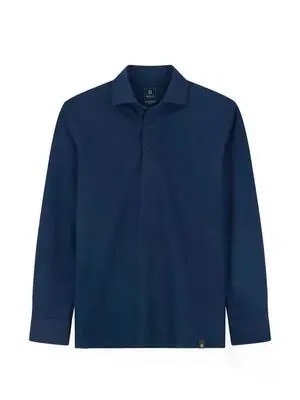 Boggi Milano Sakura Polo In Japanese Jersey - Blue