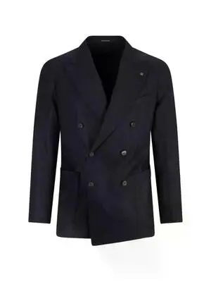 Tagliatore Double-breasted Peaked-lapels Blazer - Blue