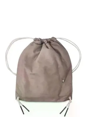 Rick Owens Leather Drawstring Backpack - Grey