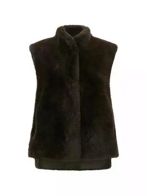 LOU ANDREA Faux-fur Side-slit Vest