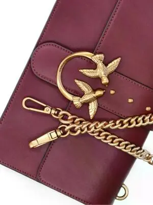 Pinko Medium Love Birds Leather Crossbody Bag