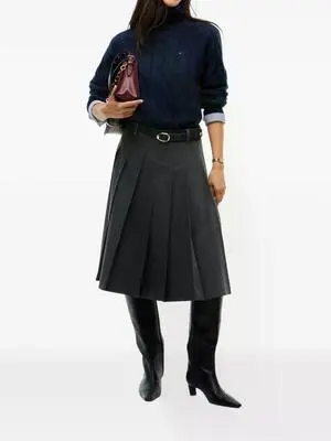 Tommy Hilfiger Pleated Midi Skirt - Grey