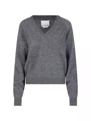 SA SU PHI V-neck Raglan-sleeve Sweater - Grey