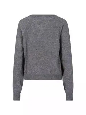 SA SU PHI V-neck Raglan-sleeve Sweater - Grey