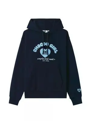 CHOCOOLATE Heart-patch Drawstring Hoodie - Blue