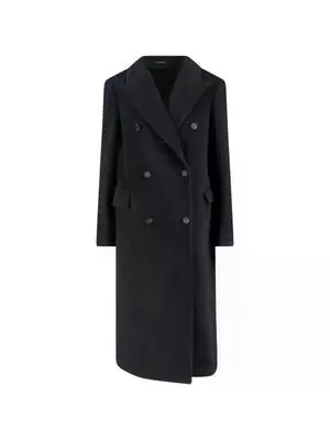 Tagliatore Jole Double-breasted Belted Midi Coat - Grey