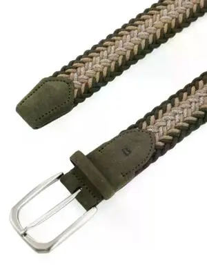 Boggi Milano Woven Stretch Wool Blend Belt