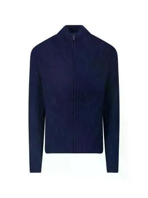 Aspesi Zip-up Ribbed-knit Cardigan - Blue
