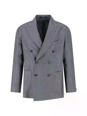 Tagliatore Double-breasted Peak-lapel Jacket - Grey