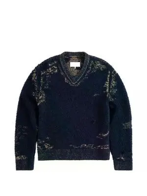MAISON MARGIELA V-neck Sweater - Blue