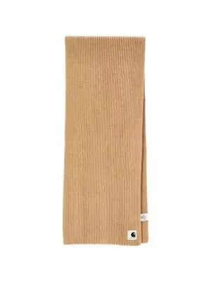 Carhartt Work In Progress Mira Ribbed-knit Logo-patch Scarf - Brown
