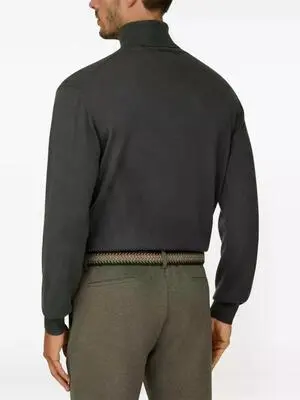 Boggi Milano Turtleneck Jumper In Extrafine Merino-wool - Grey
