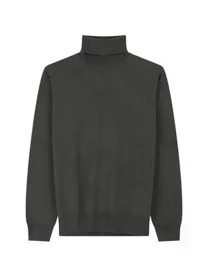 Boggi Milano Turtleneck Jumper In Extrafine Merino-wool - Grey