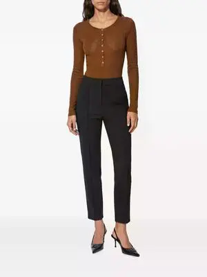Elisabetta Franchi Bodysuit In Lightweight Jersey Fabric - Brown