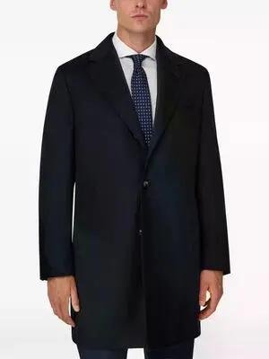 Boggi Milano Coat In Pure Cashmere Single-breasted - Blue