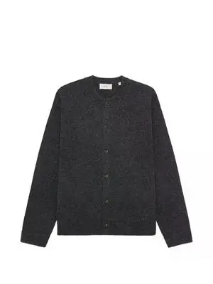 LES DEUX Logo-embroidered Button-up Cardigan - Grey